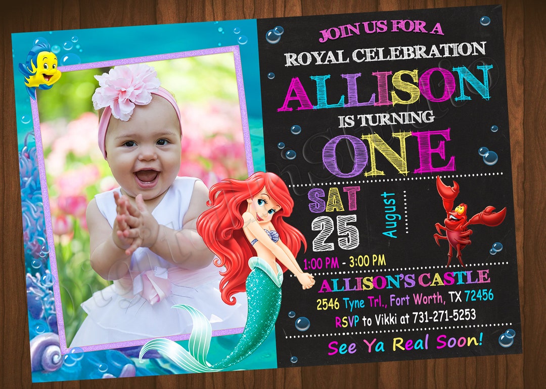 Little Mermaid Invitation Ariel Invitation Little Mermaid Birthday ...