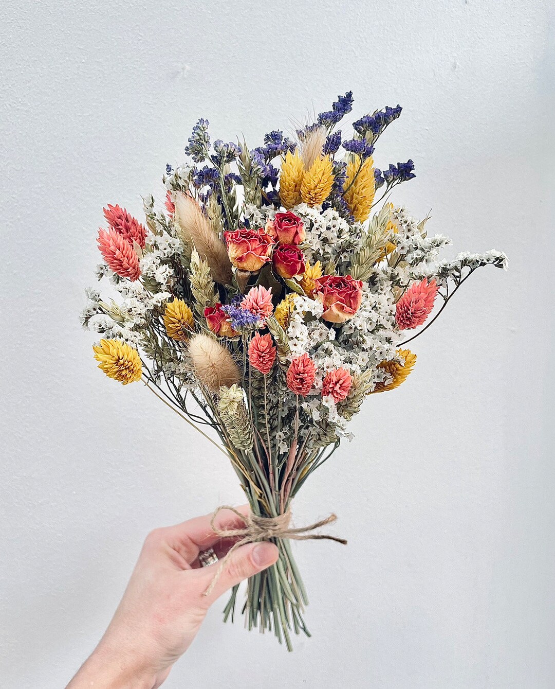 Burnt Orange Dried Flower Bouquet, Rustic Wedding Gift - Etsy