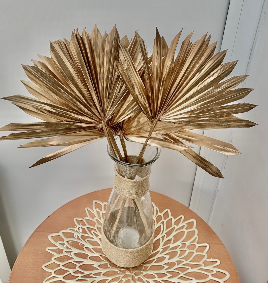 5 X Gold Sun Palm Leaves / Fold Sun Palm Leaf/ Sun Palm Spears / Cake ...