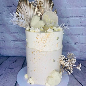 Dried Palm Leaf Gold Palm Spear Cream Gold Palm Leaf Cake Topper Dry ...