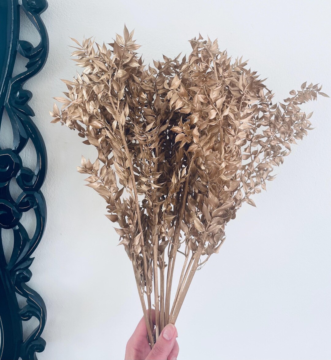Gold Preserved Ruscus Stem: Cake & Table Decor (45cm) - Etsy