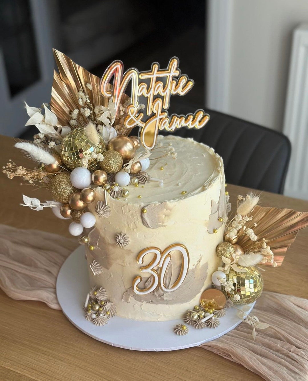 Palm Spear Cake Topper Palm Leaf Dried Flower Cake Topper Dry Flower ...