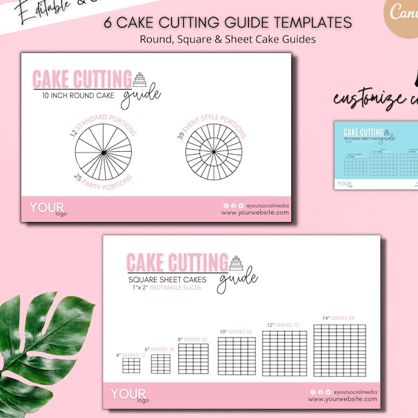Round Wedding Cake Cutting Guide - Etsy