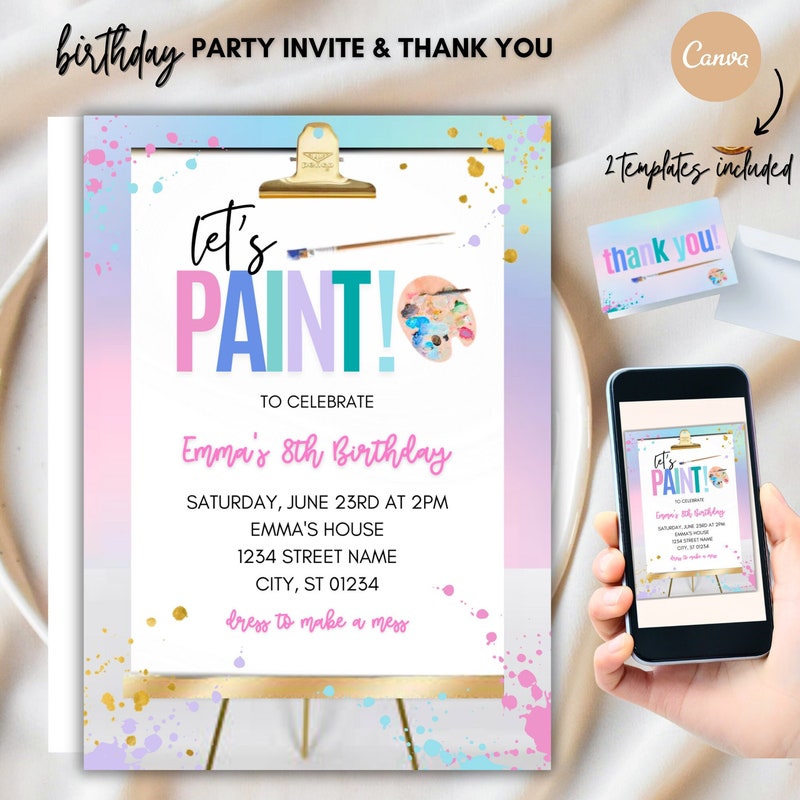 Paint Invitation - Etsy