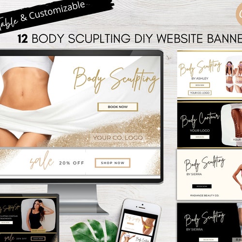 DIY Body Sculpting Website Banner Templates Editable Website - Etsy