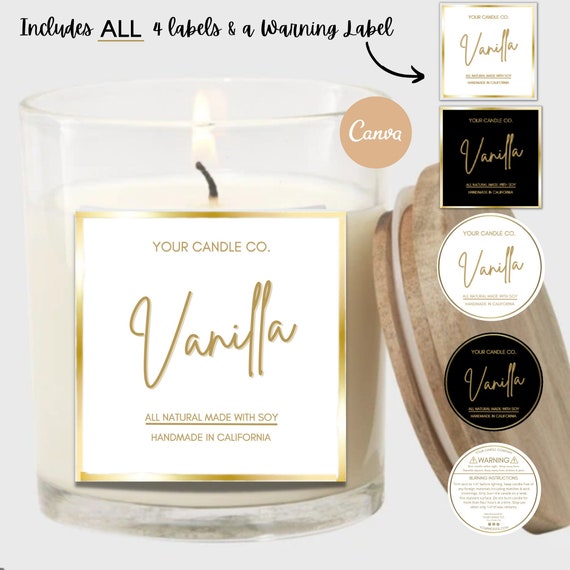 Editable Candle Template DIY Candle Label Faux Gold Foil | Etsy