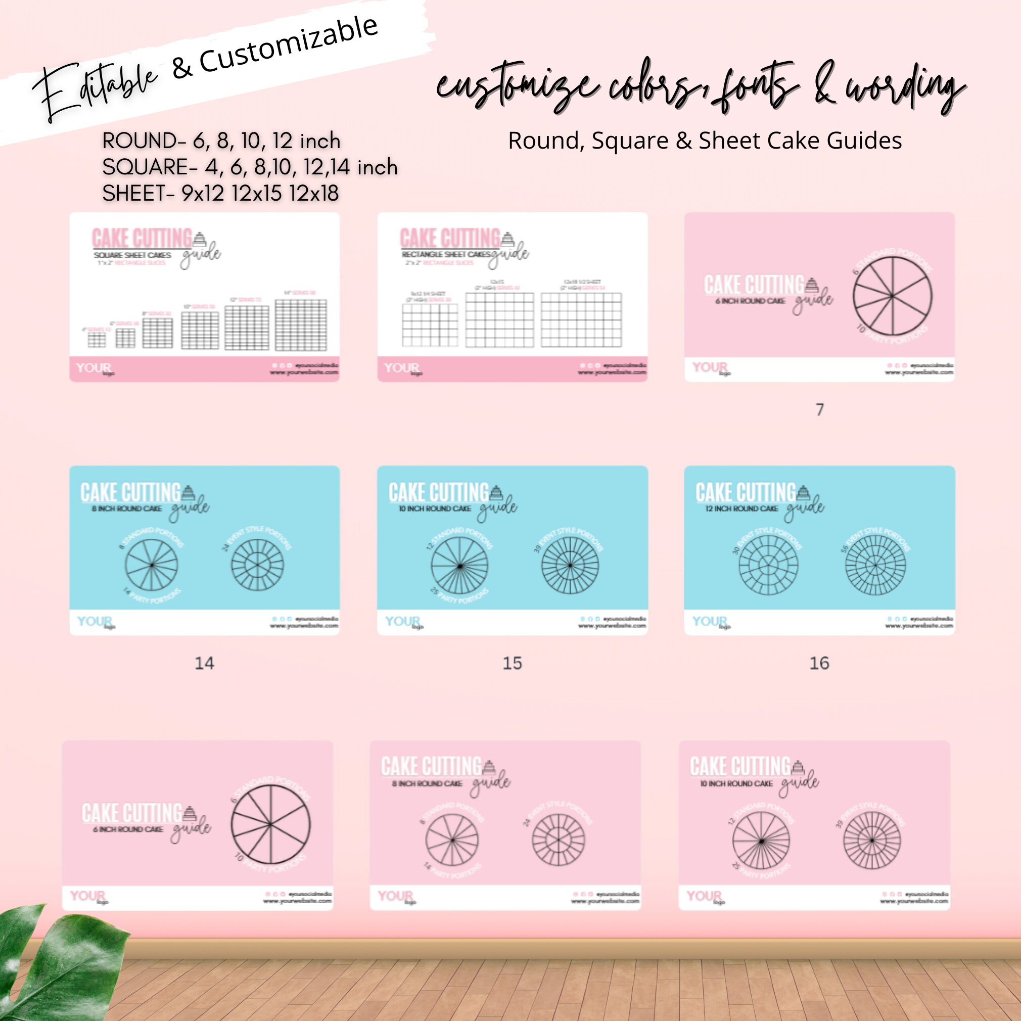 Printable Cake Cutting Guides Editable Wedding Cakes Cutting - Etsy