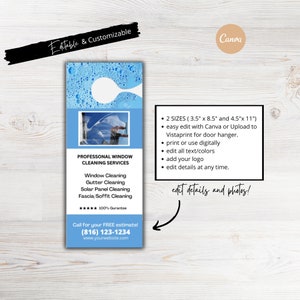 Window Cleaning Door Hanger Template: Business Flyer (canva Editable ...