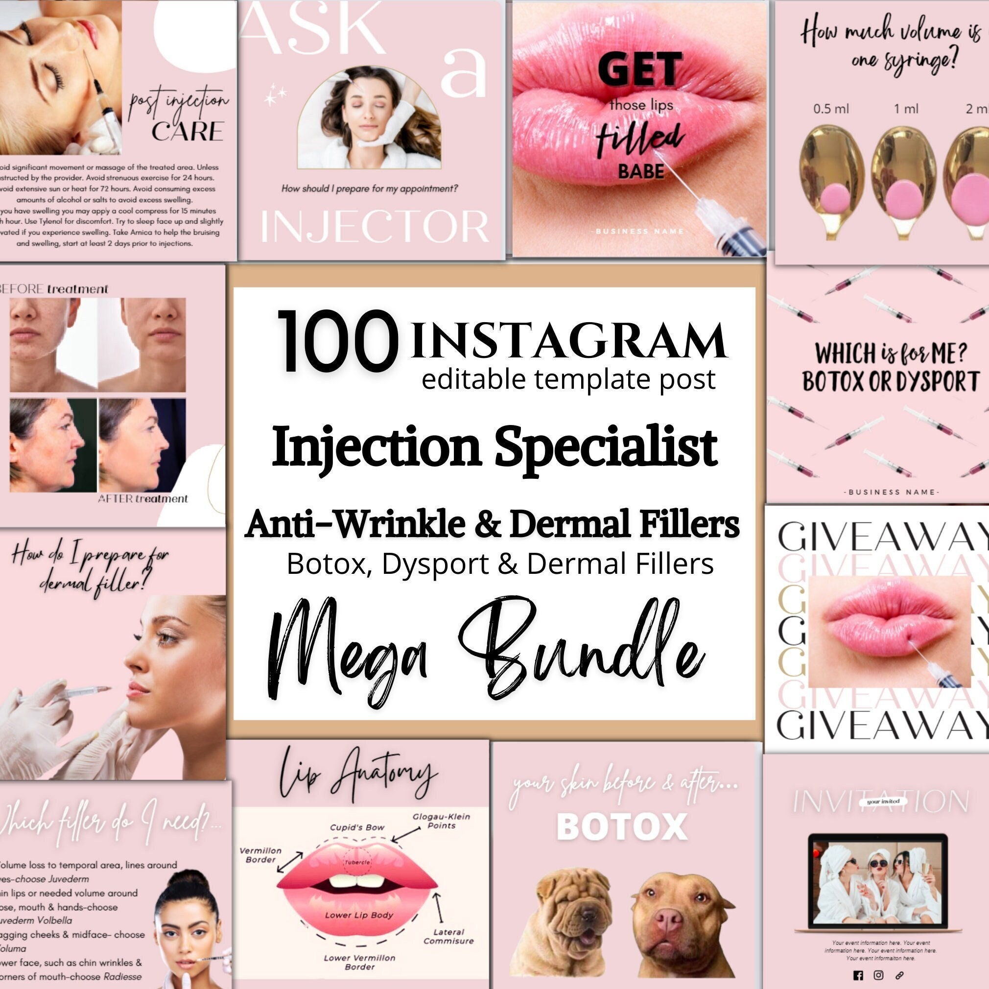 100 Botox and Filler Instagram Posts Nurse Injector - Etsy