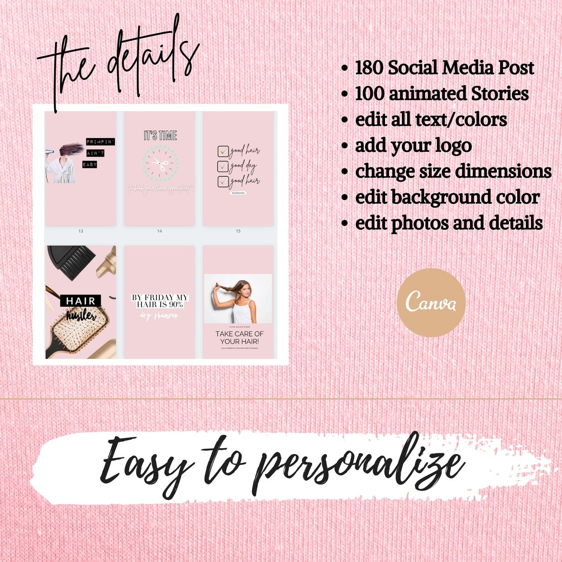 Hair Dresser Instagram Posts Hair Stylist Hair Care Social | Etsy