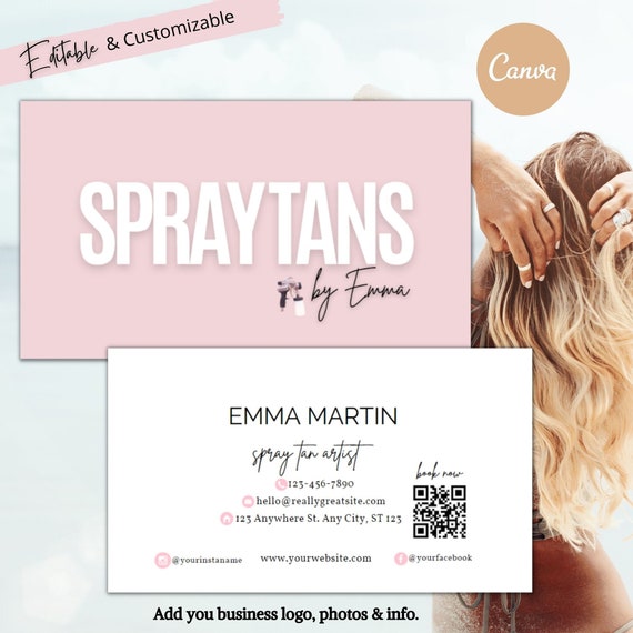 Spray Tan Business Card Spray Tanning Business Card Business - Etsy