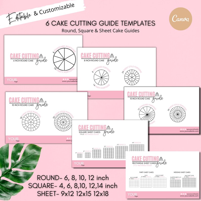Printable Cake Cutting Guides Editable Wedding Cakes Cutting - Etsy