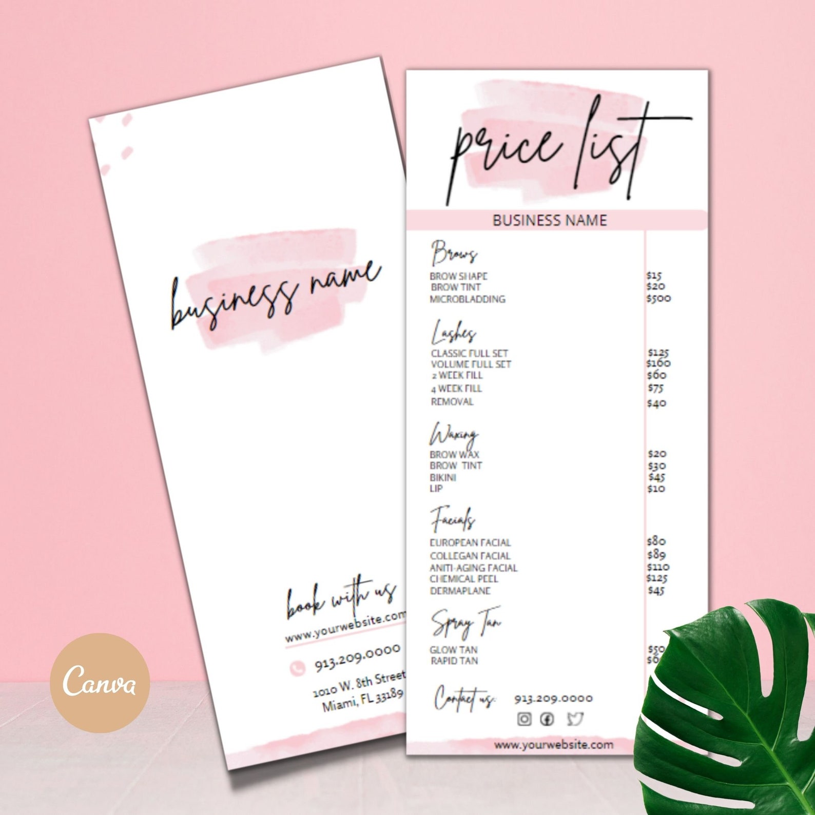 Editable Price List Template, Custom Menu Design, Printable Price Sheet ...