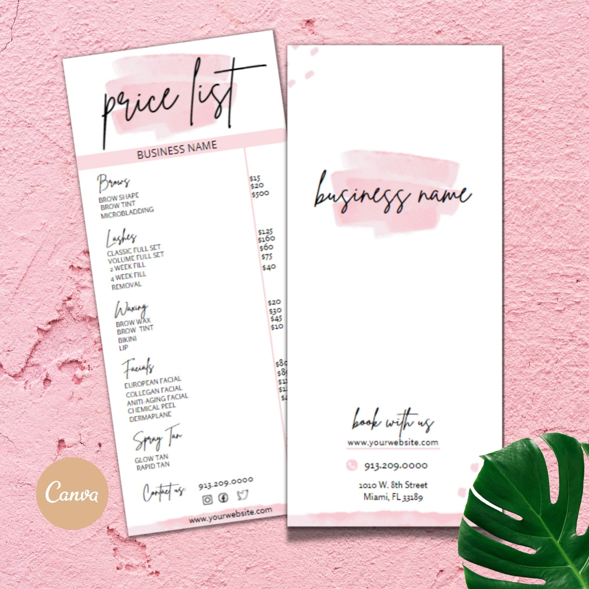 Editable Price List Template, Custom Menu Design, Printable Price Sheet ...