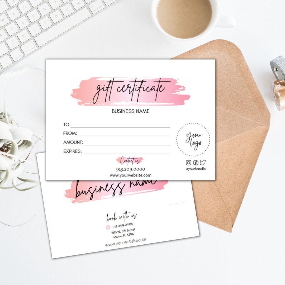 Gift Certificate Template, Editable Gift Card Template, Gift Voucher ...