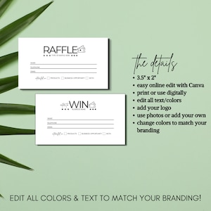 Editable Raffle Ticket Template, Enter to Win Template, Business Raffle ...