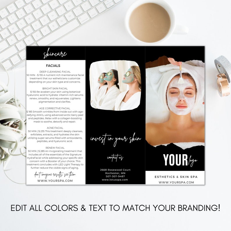 Esthetics Med Spa Brochure Med Spa Trifold Printable - Etsy