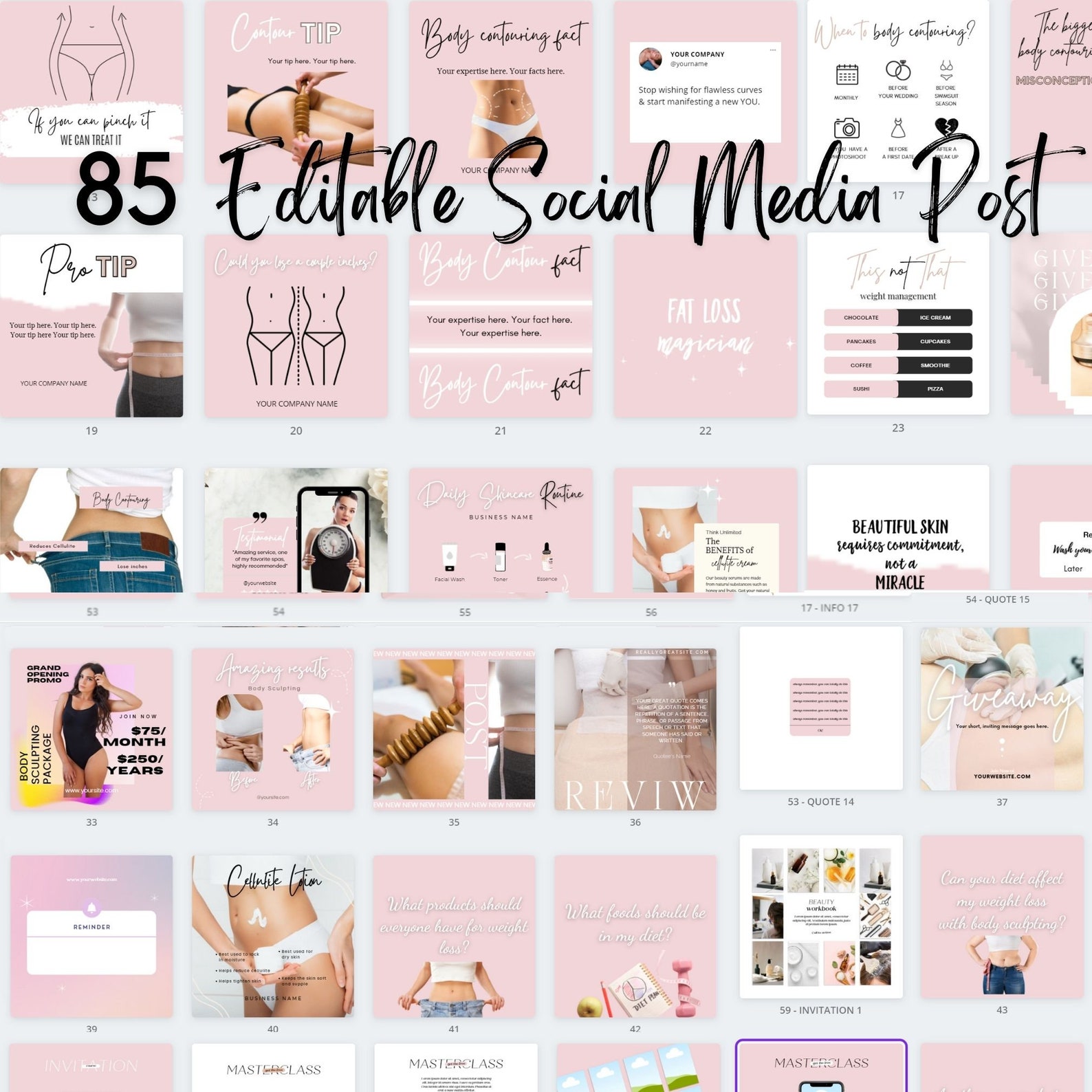 Body Sculpting Social Media Template, Editable Body Contouring Template ...