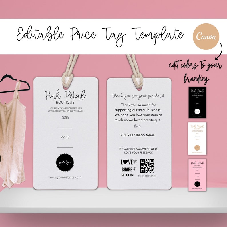 Editable Price Tag Template, Product Tags, Minimalist Product Tag ...