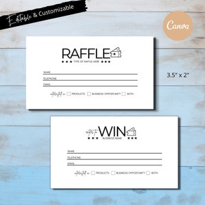 Editable Raffle Ticket Template, Enter to Win Template, Business Raffle ...