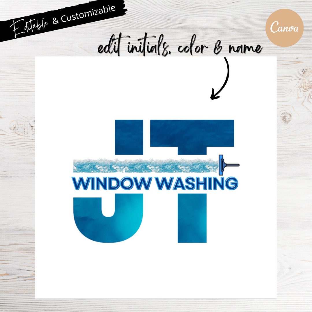 Window Washing Company Logo Design: Editable Business Branding (canva ...