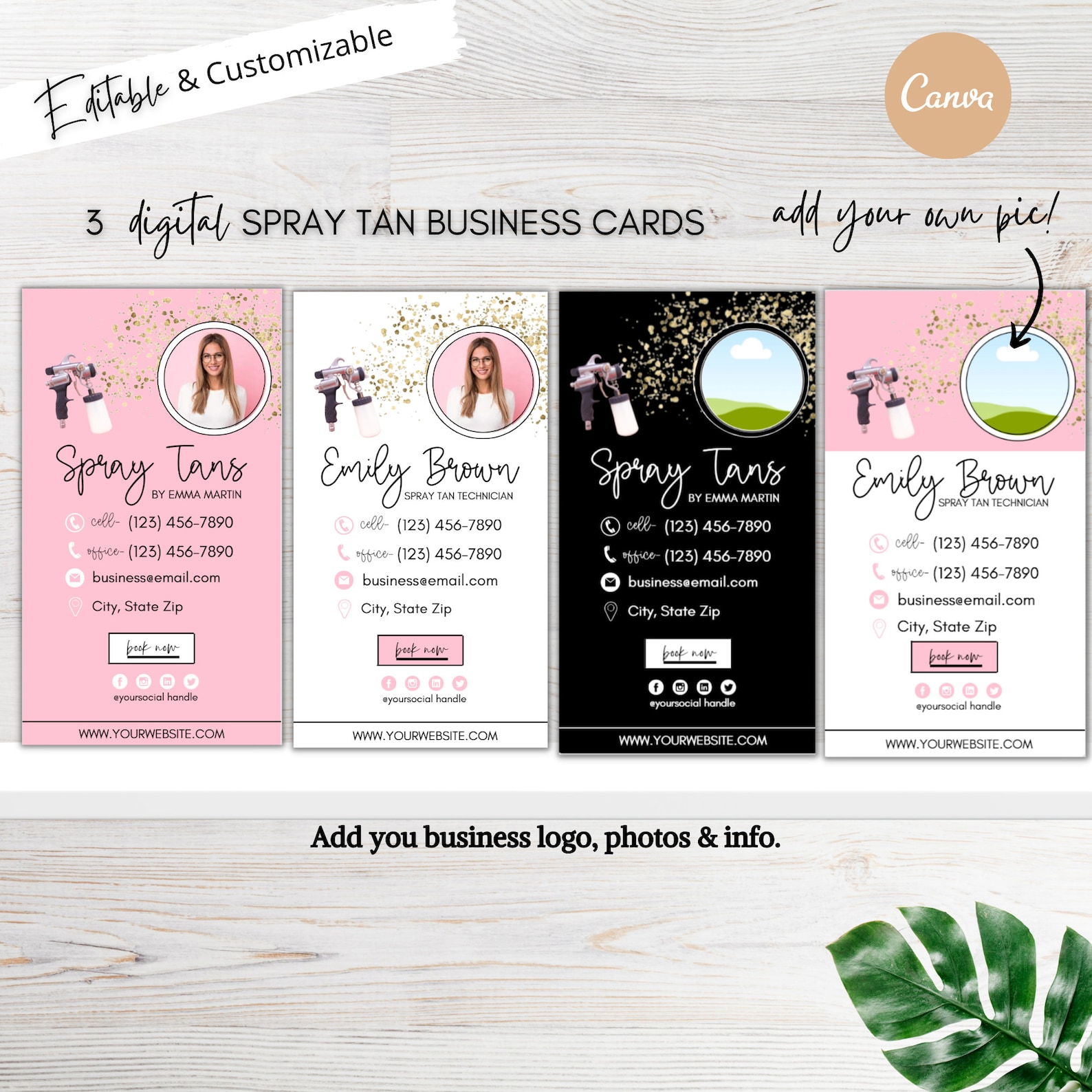Bundle Spray Tan Business Card & Digital Card Business Card| Spray Tan ...