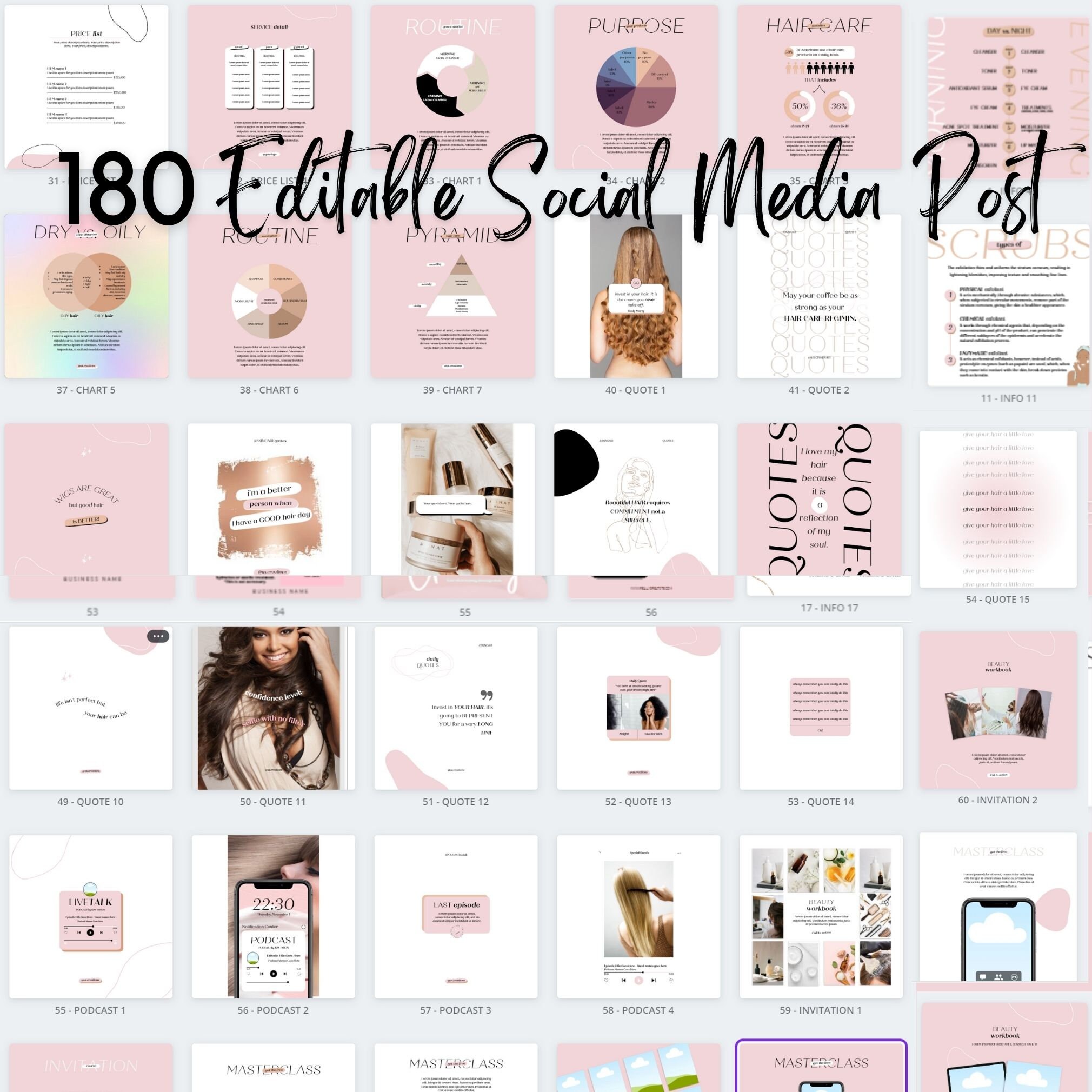 Hair Dresser Instagram Posts Hair Stylist Hair Care Social | Etsy