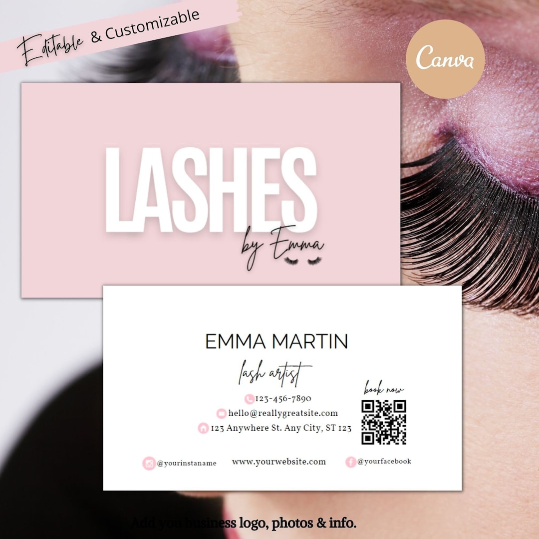 DIY Business Card, Business Card, Lash Business Card, Lash Technician ...