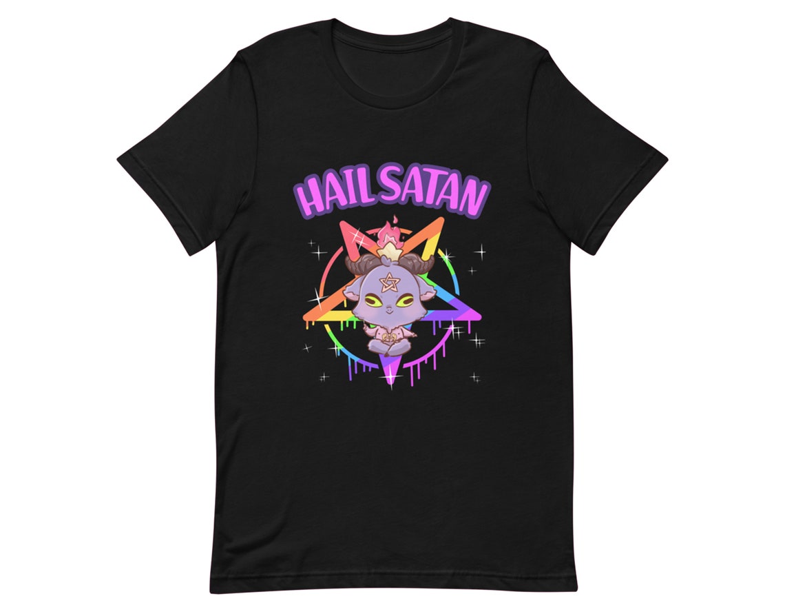 Hail Satan 1 100% Cotton Short-Sleeve Unisex Black T-Shirt | Etsy