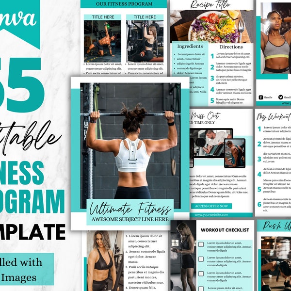 Fitness Program Template Canva - Etsy