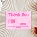Pink Thank You Card Template, Editable Order Note, Retro Bright Small ...