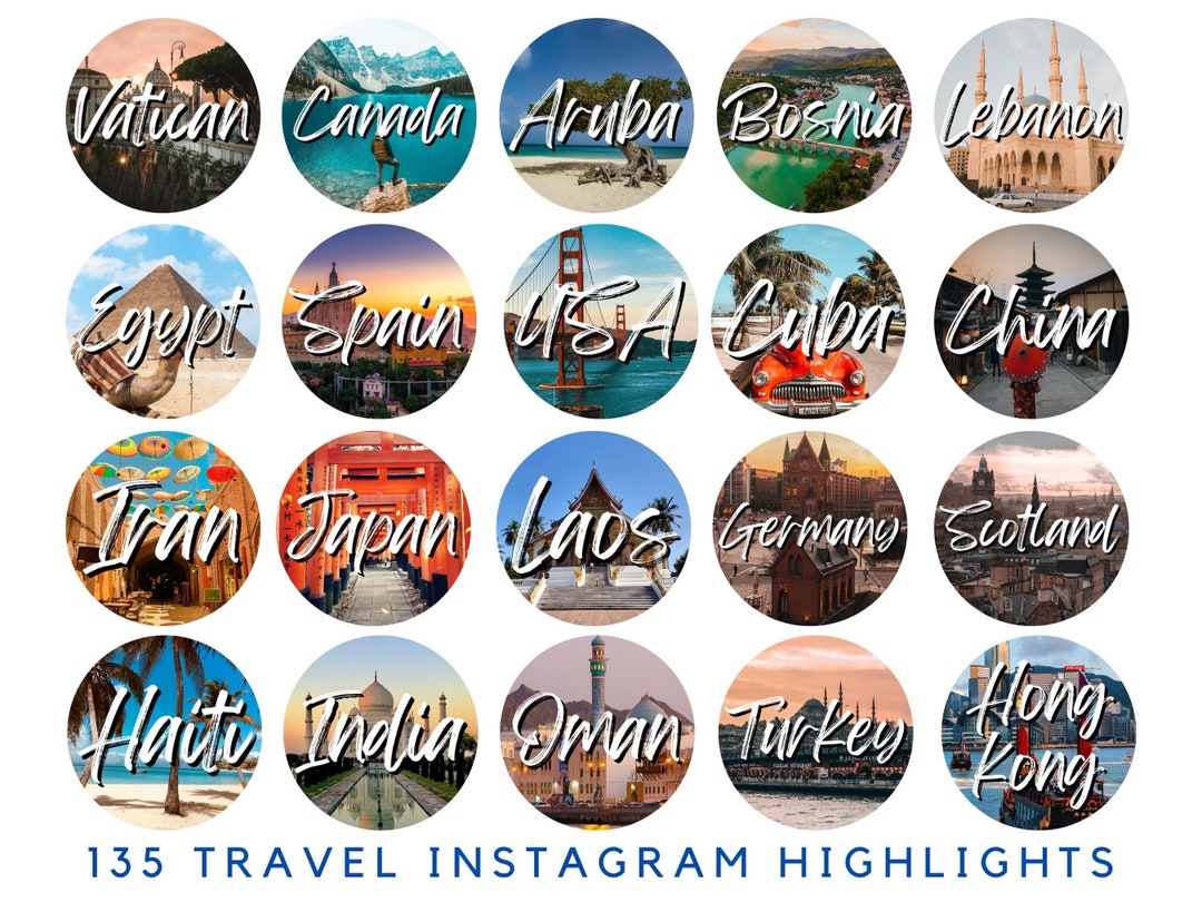 135 Country Instagram Story Highlight Covers, Travel Story Highlight ...