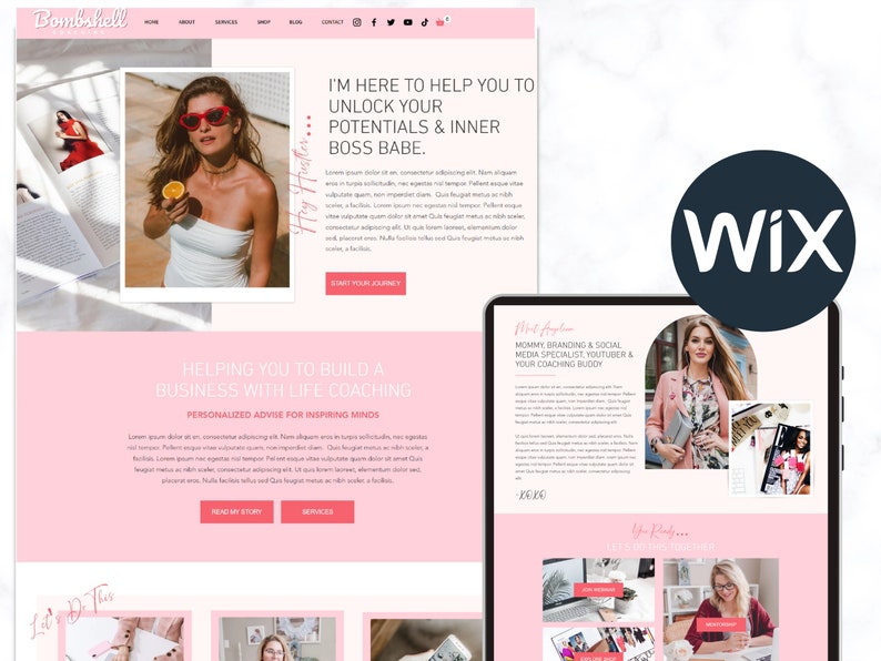 Wix Website Template, Wix Social Media Manager Theme, Coaching Website ...