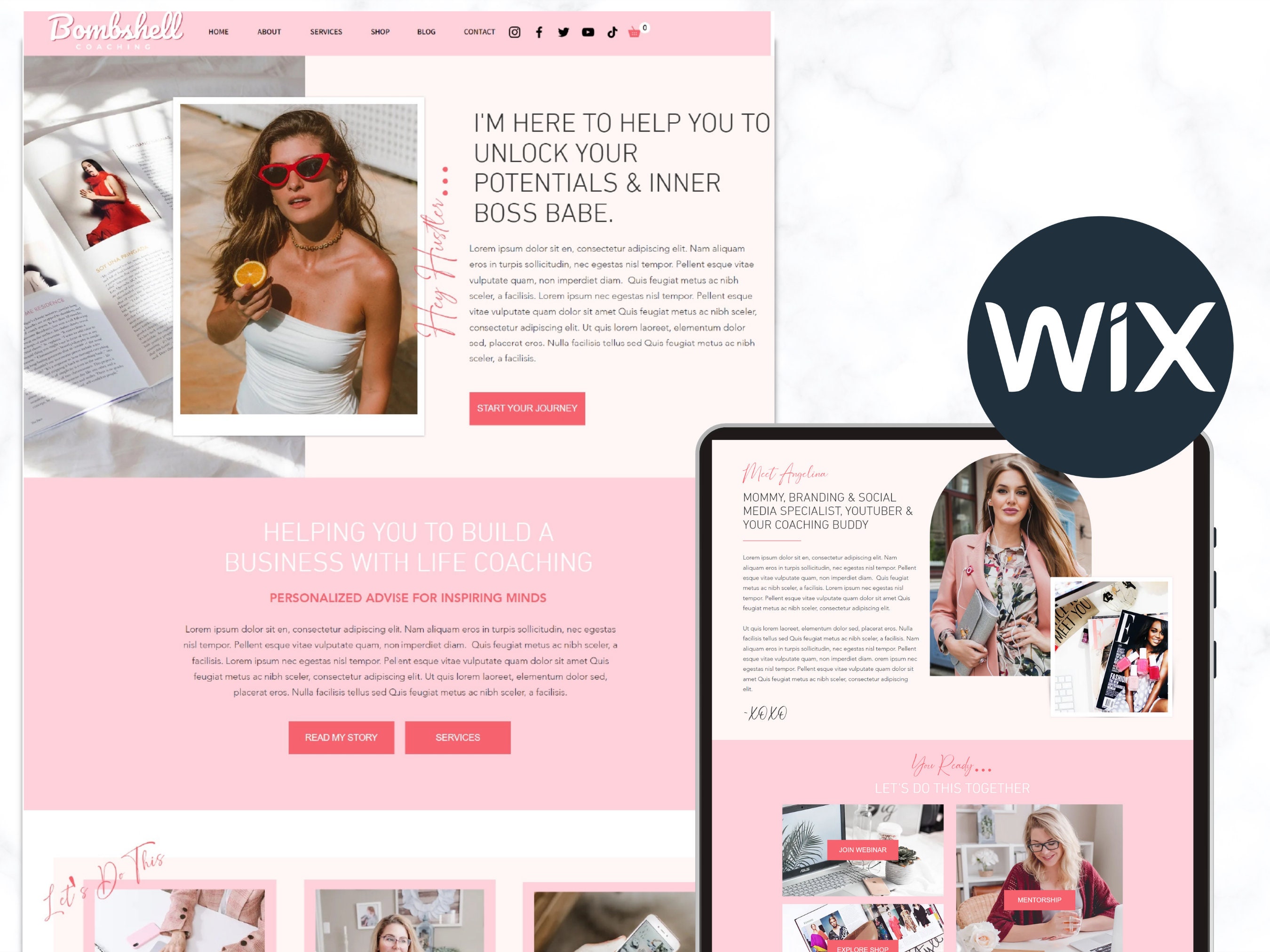 Wix Website Template, Wix Social Media Manager Theme, Coaching Website ...