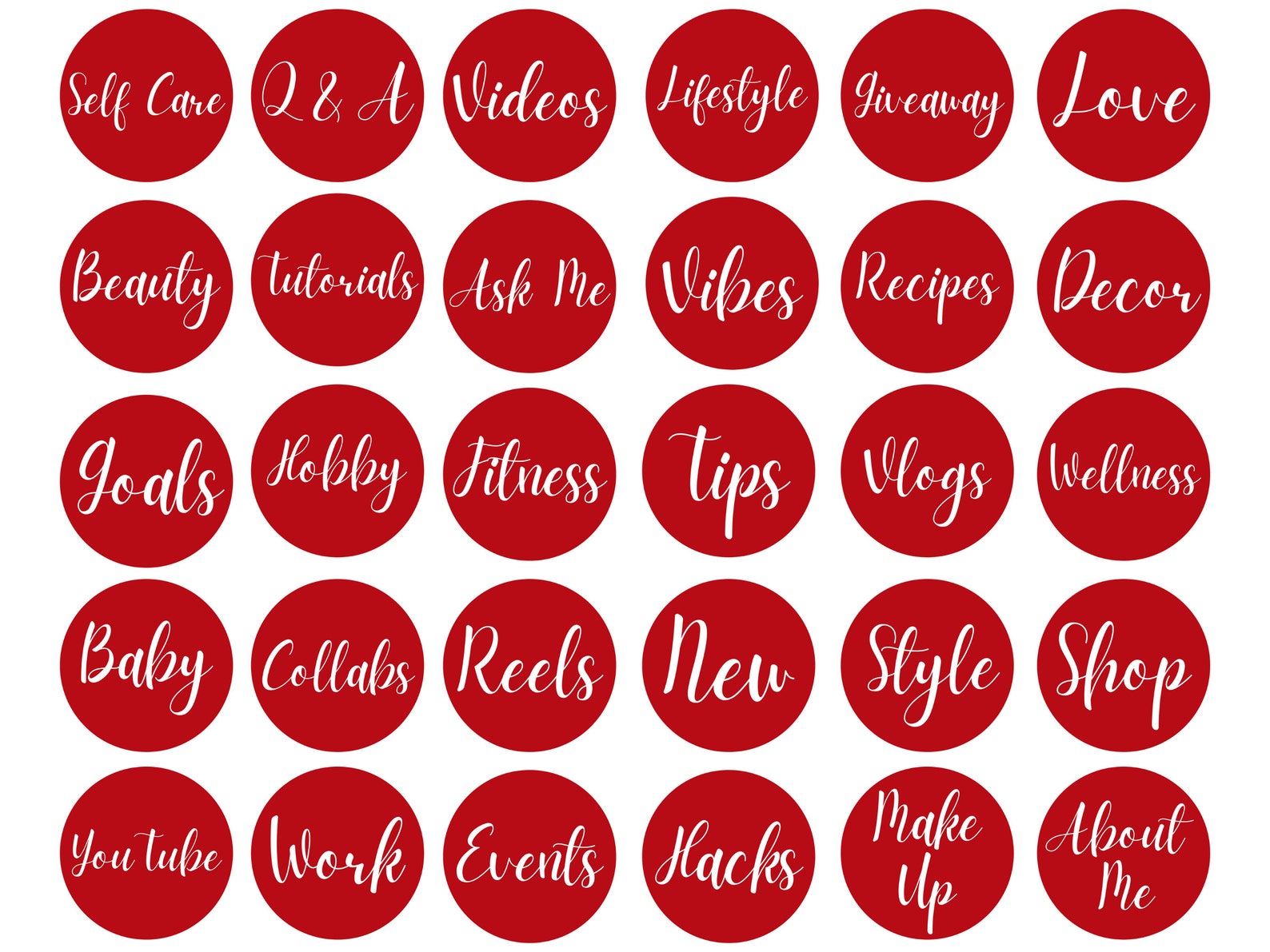 90 Red Instagram Highlight Covers, Instagram Story Highlights ...