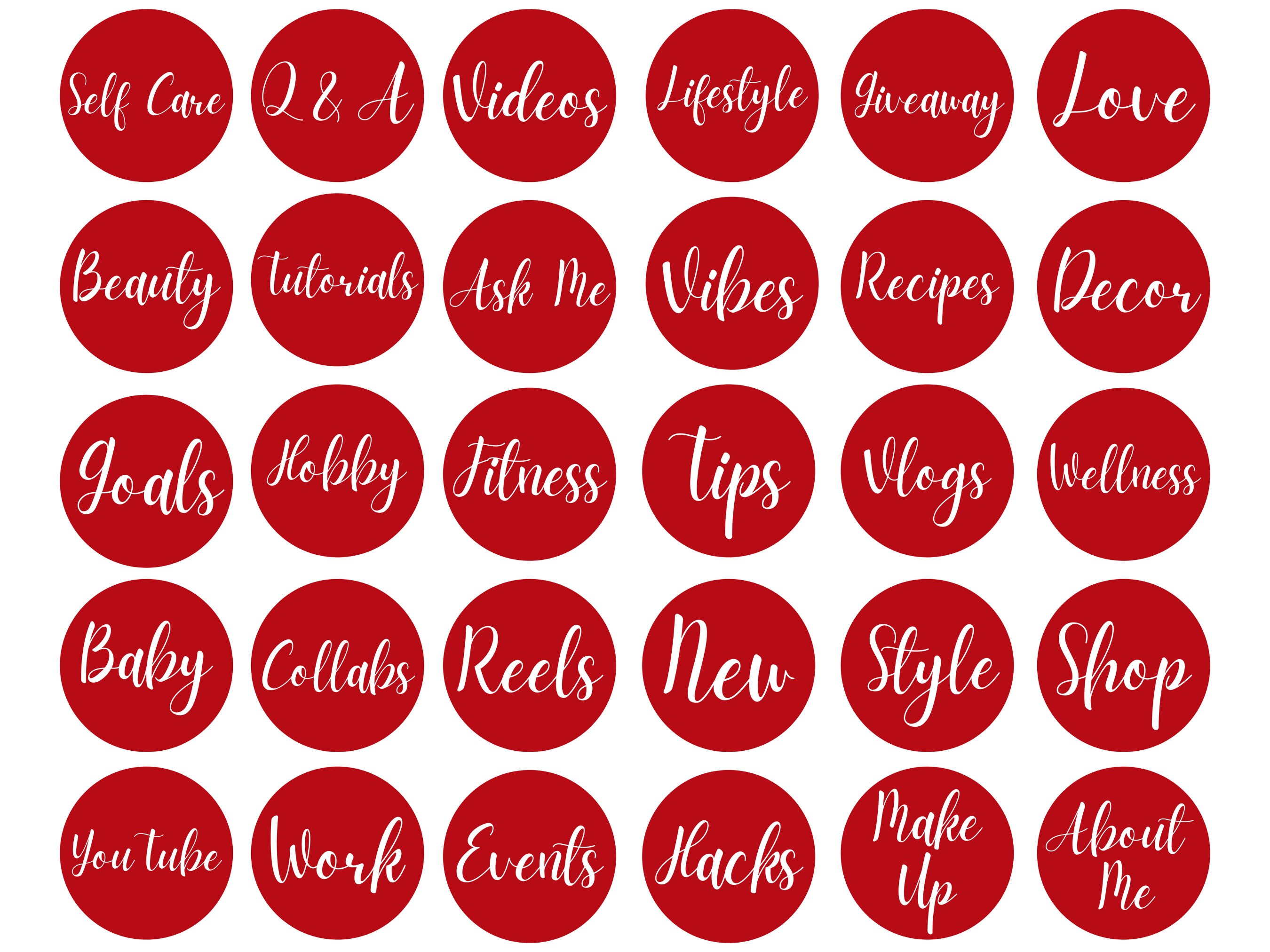 90 Red Instagram Highlight Covers, Instagram Story Highlights ...