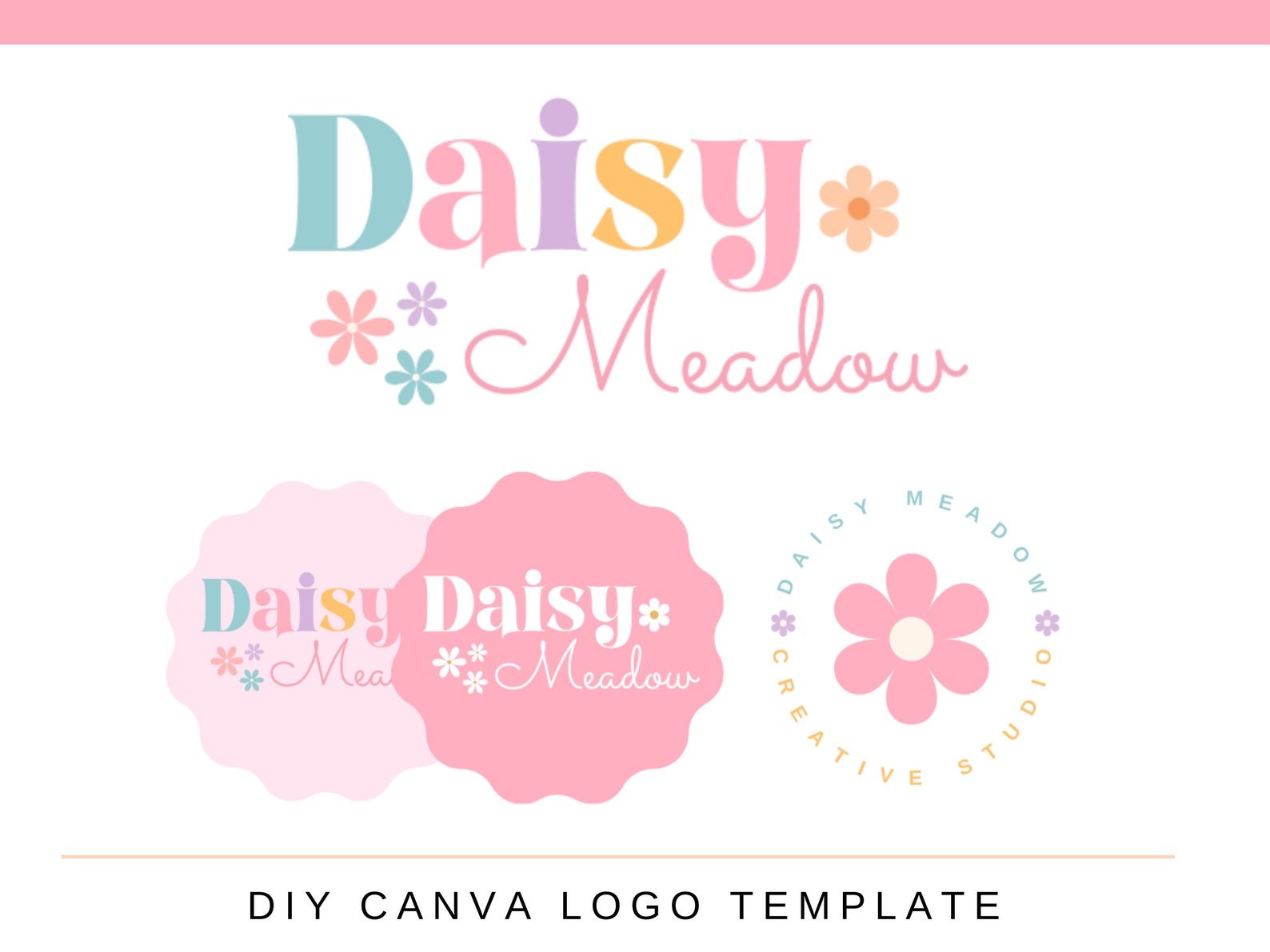 Daisy Logo Template Canva Editable Logo Design Bright Logo - Etsy