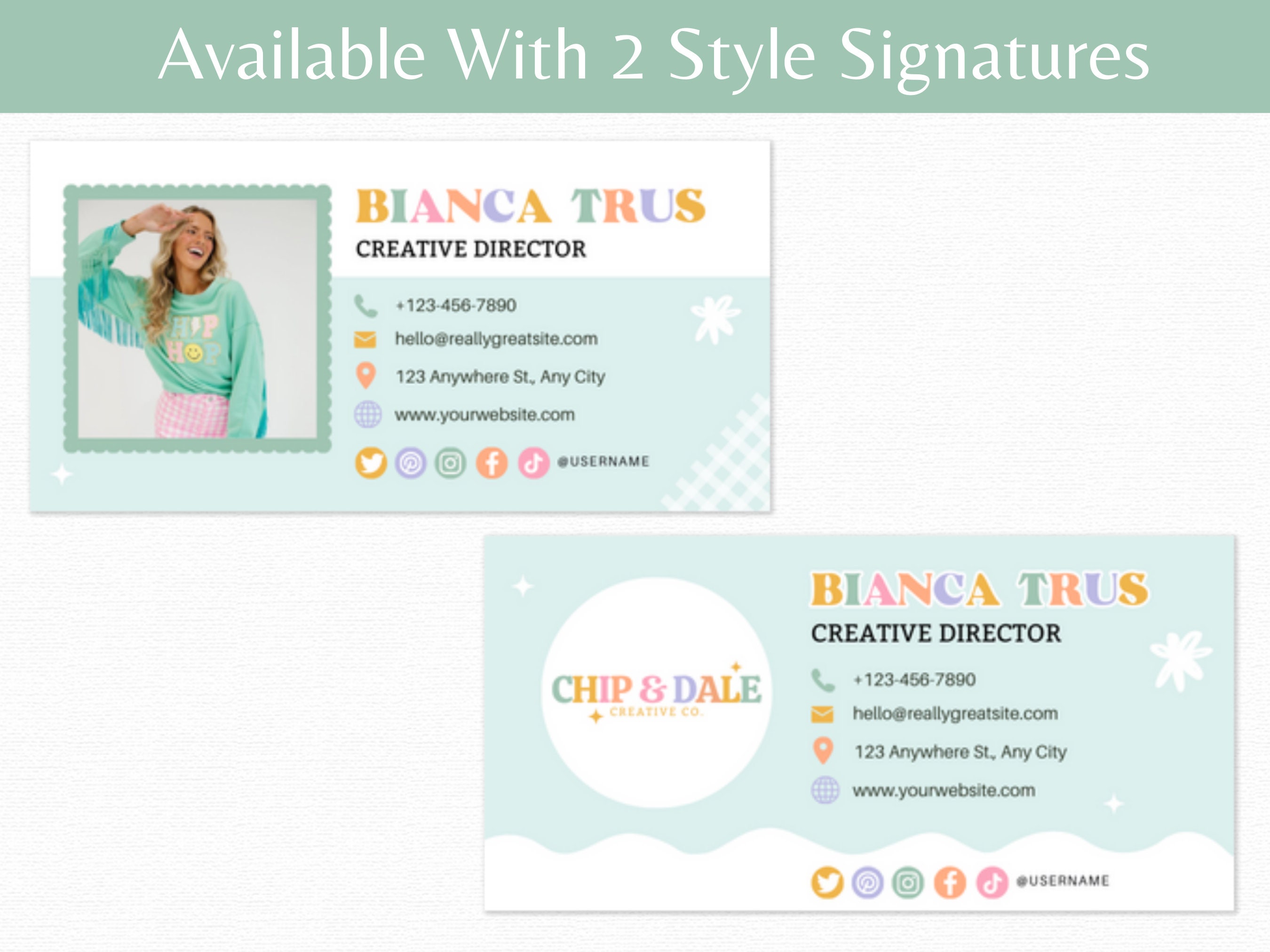 Email Signature Template Canva, Pastel Business Email Signature, Gmail ...