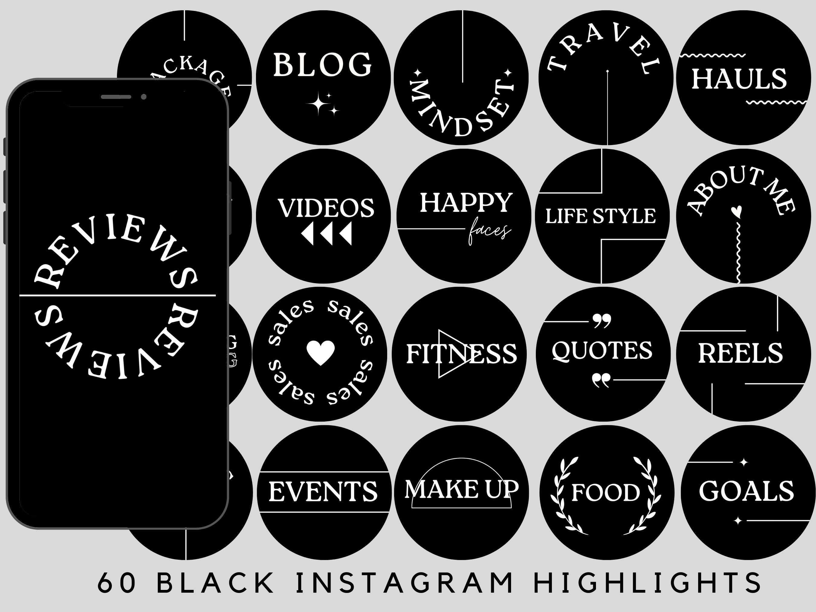 Instagram Highlight Covers, Black White Instagram Highlights ...