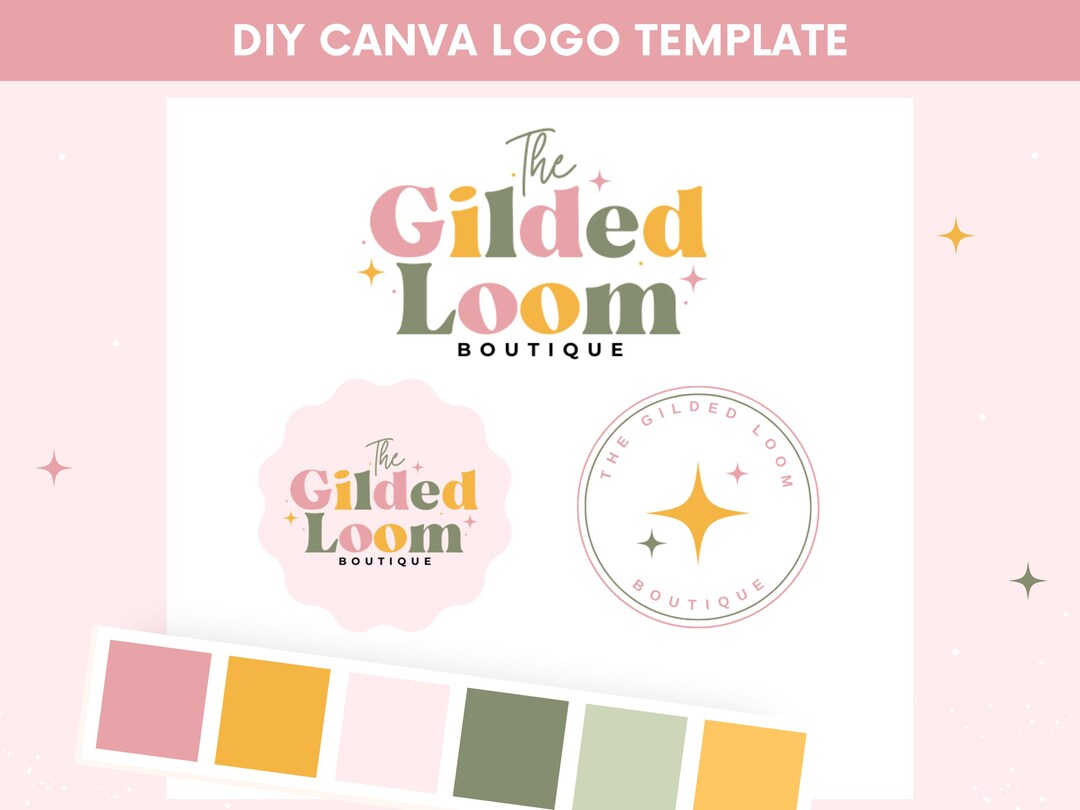 Pastel Logo Template, Customizable Logo Design, DIY Canva Logo Template ...