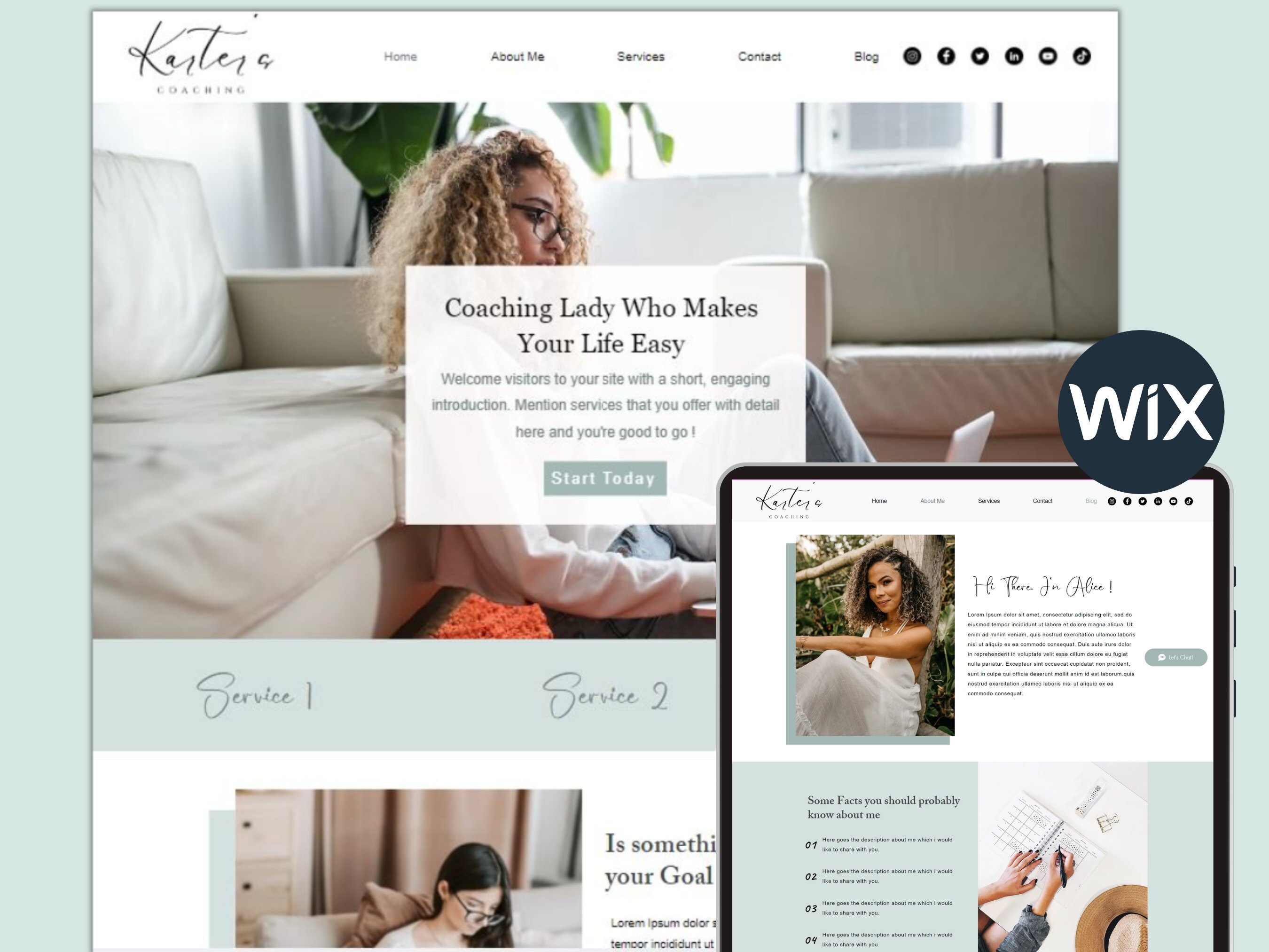 Wix Website Template Coaching Website Template Blogger - Etsy