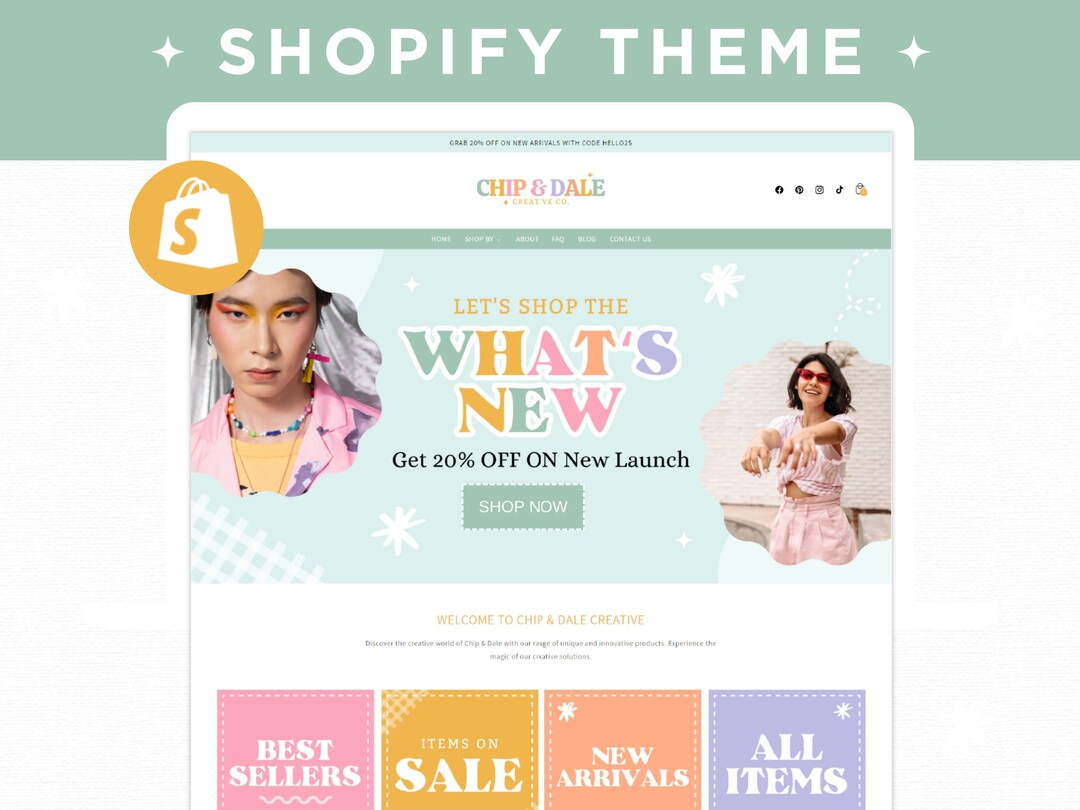 Pastel Shopify Theme, Customizable Shopify Banners Canva, Colorful ...