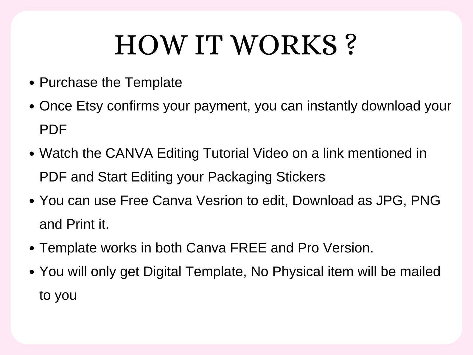 Pink Packaging Sticker Template Canva, Editable Sticker Designs, Cute ...