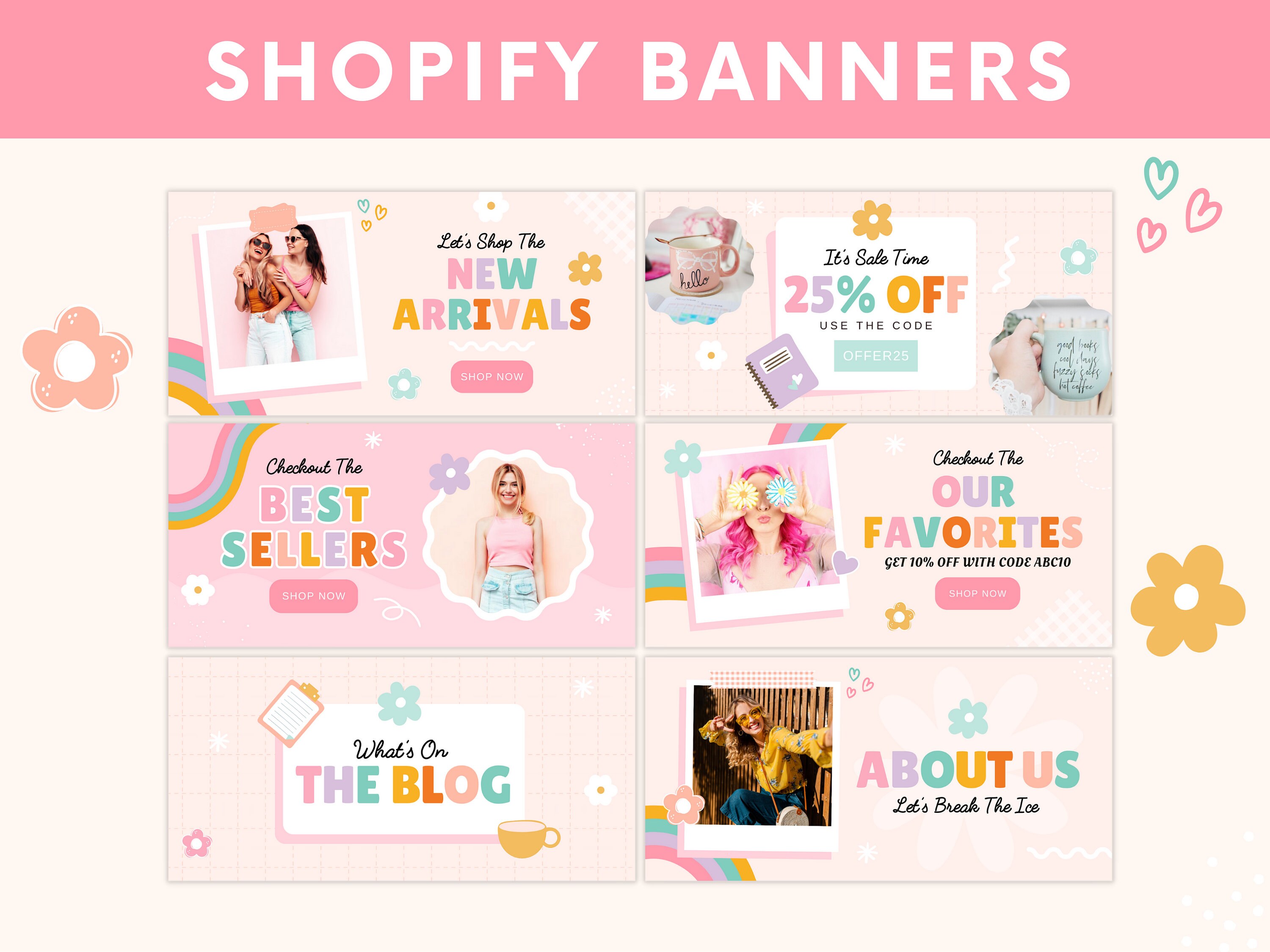 Shopify Website Banners Canva, Colorful Website Banner Template ...