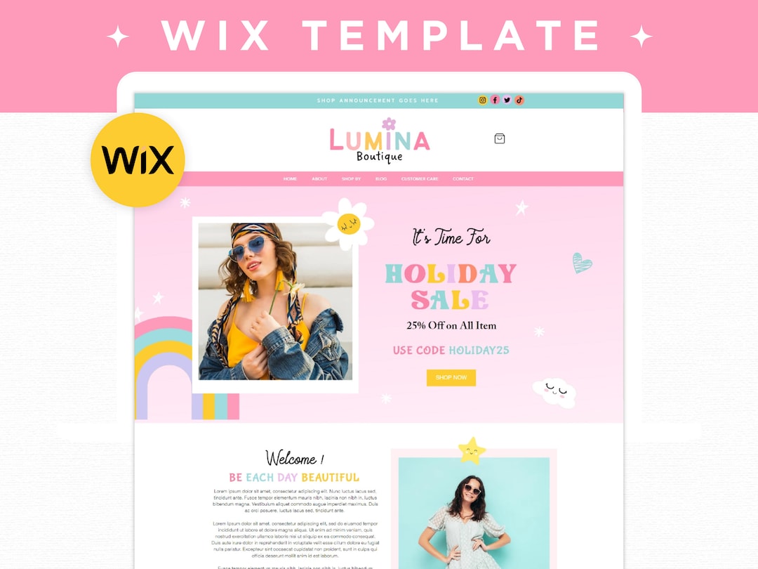 Wix Website Template, Colorful Wix Website Theme, Creative Wix Website ...