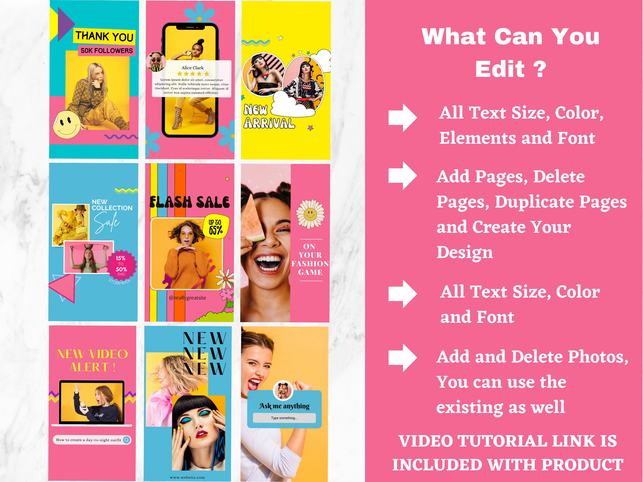 Retro Instagram Story Templates Rainbow Instagram Stories - Etsy