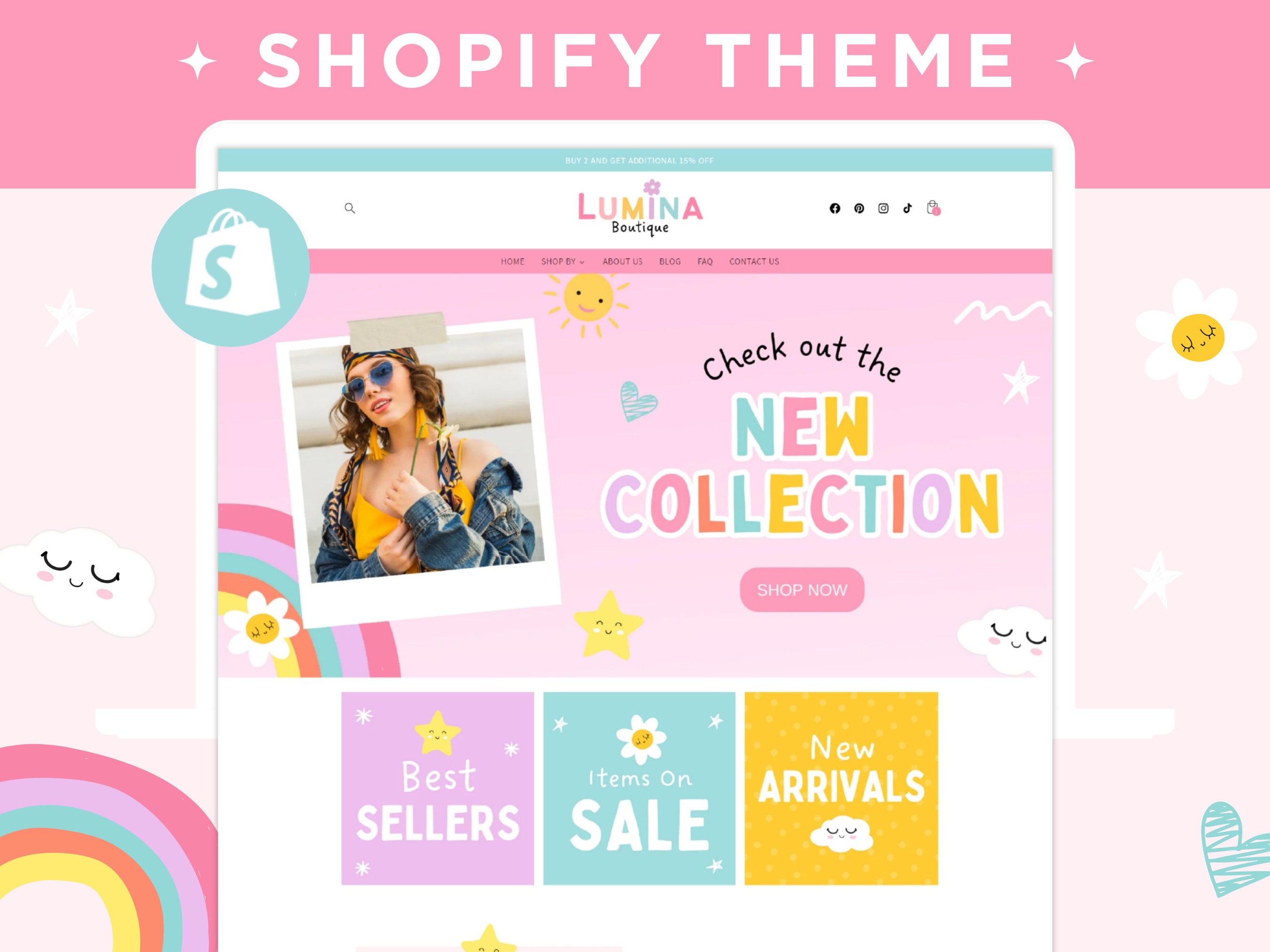 Colorful Shopify Theme, Shopify 2.0 Ecommerce Website Design, Rainbow ...