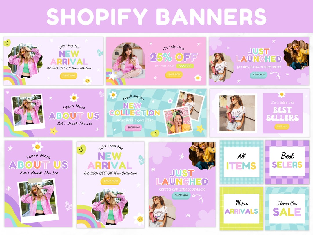 Shopify Website Banners Canva, Colorful Website Banner Template ...