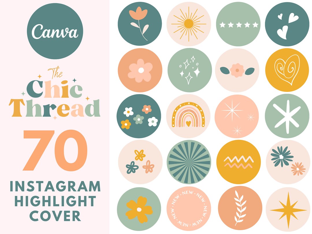 Boho Instagram Highlight Covers, Retro Instagram Story Icons, Instagram ...