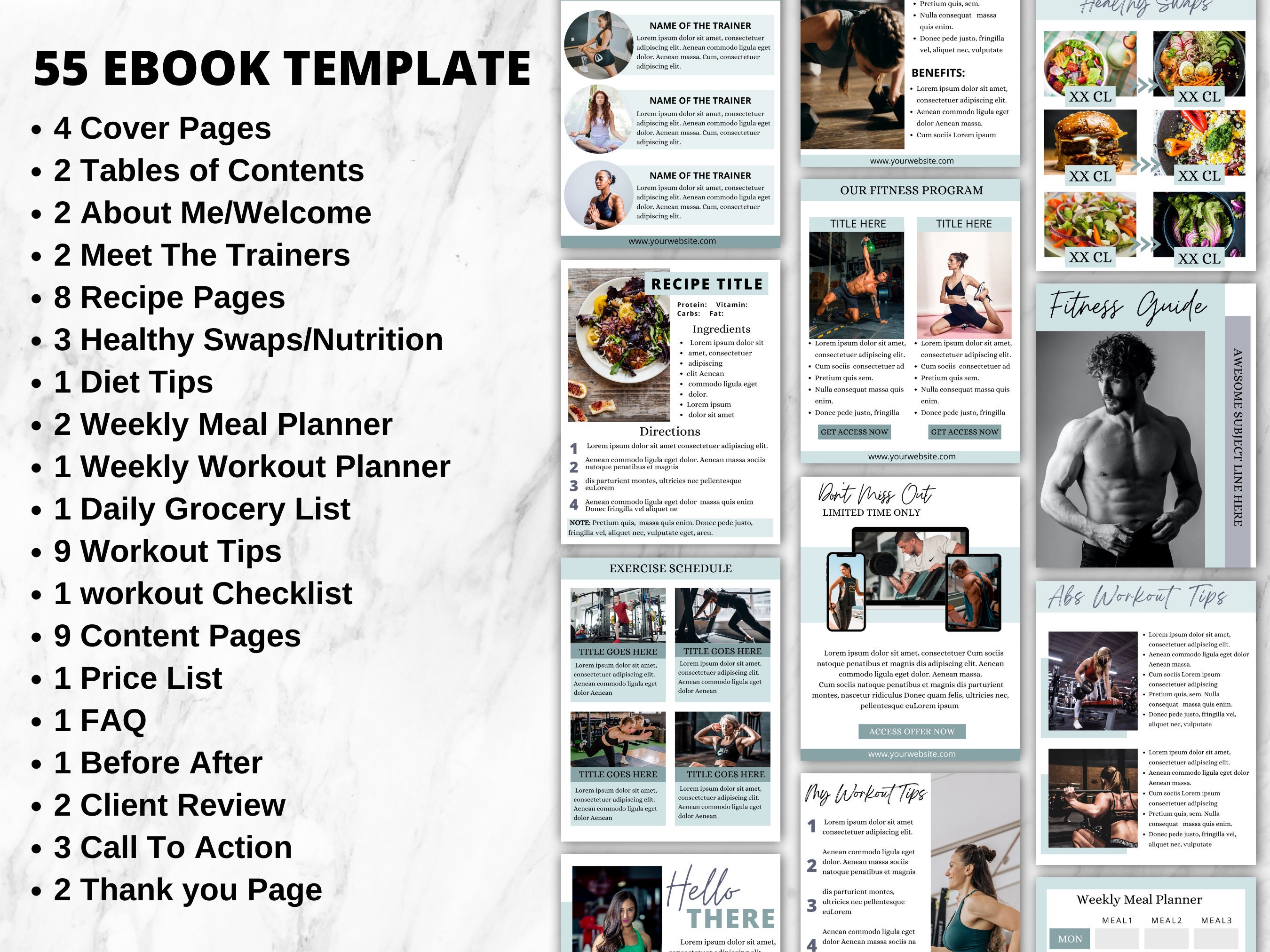 500 Fitness Template Pack Health & Wellness Instagram - Etsy